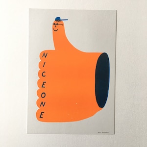 Nice One Thumbs up Risograph Print - Etsy