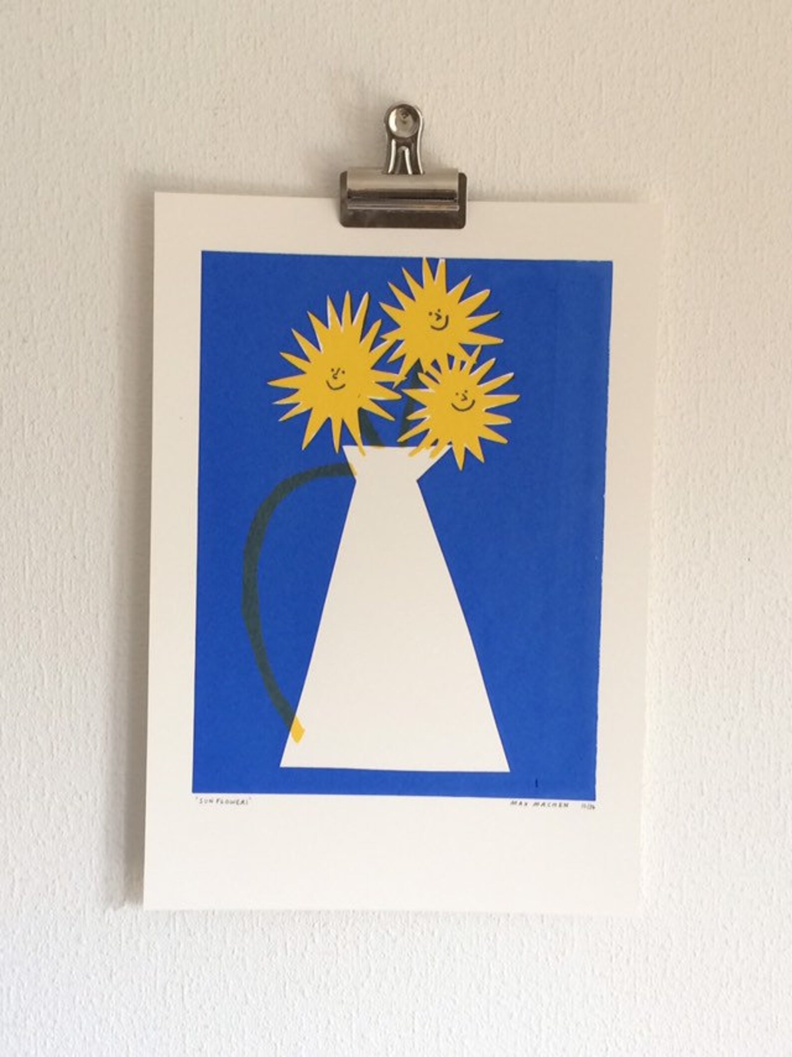 A3 2 Colour Sunflower Screen Print - Etsy