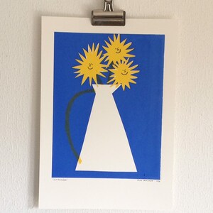 A3 2 Colour Sunflower Screen Print - Etsy