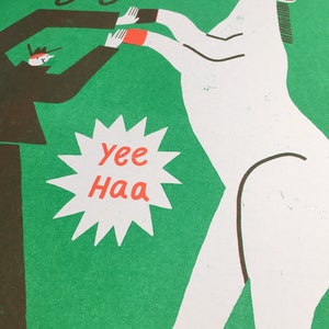 Yeehaa Green A3 Riso Print Poster - Etsy