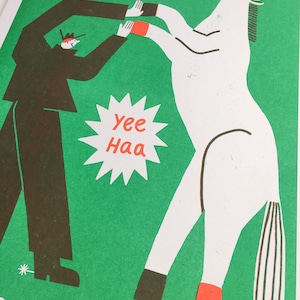 Yeehaa Green A3 Riso Print Poster - Etsy