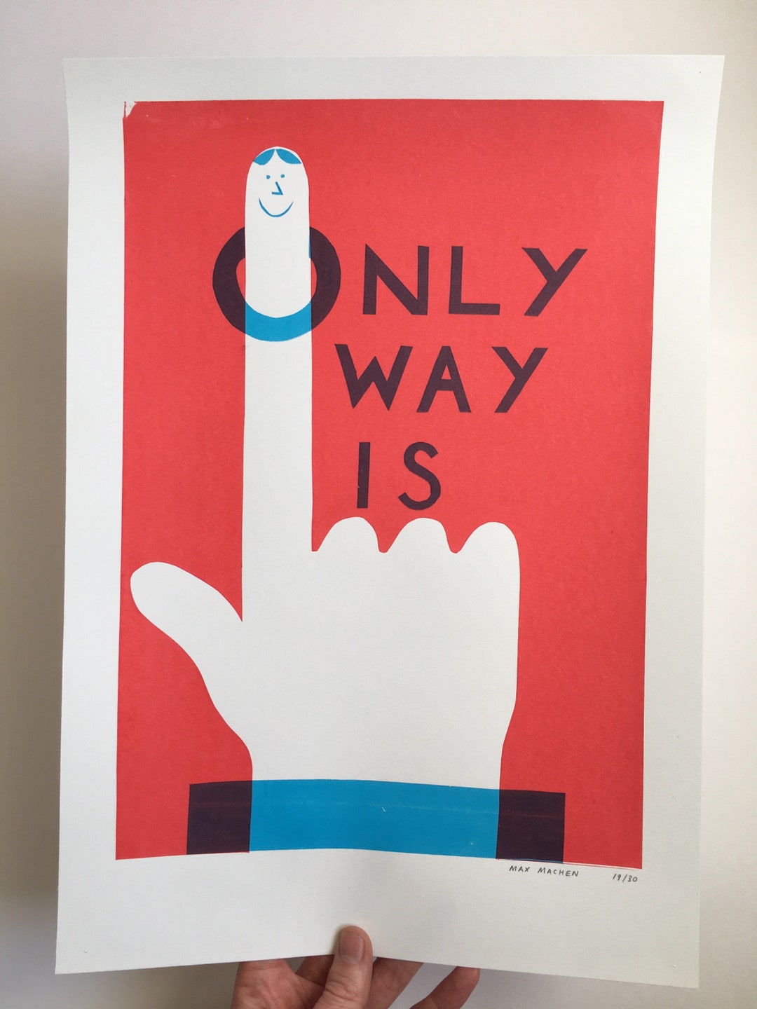 The Only Way is up A3 2 Colour Motivational Screenprint Poster - Etsy