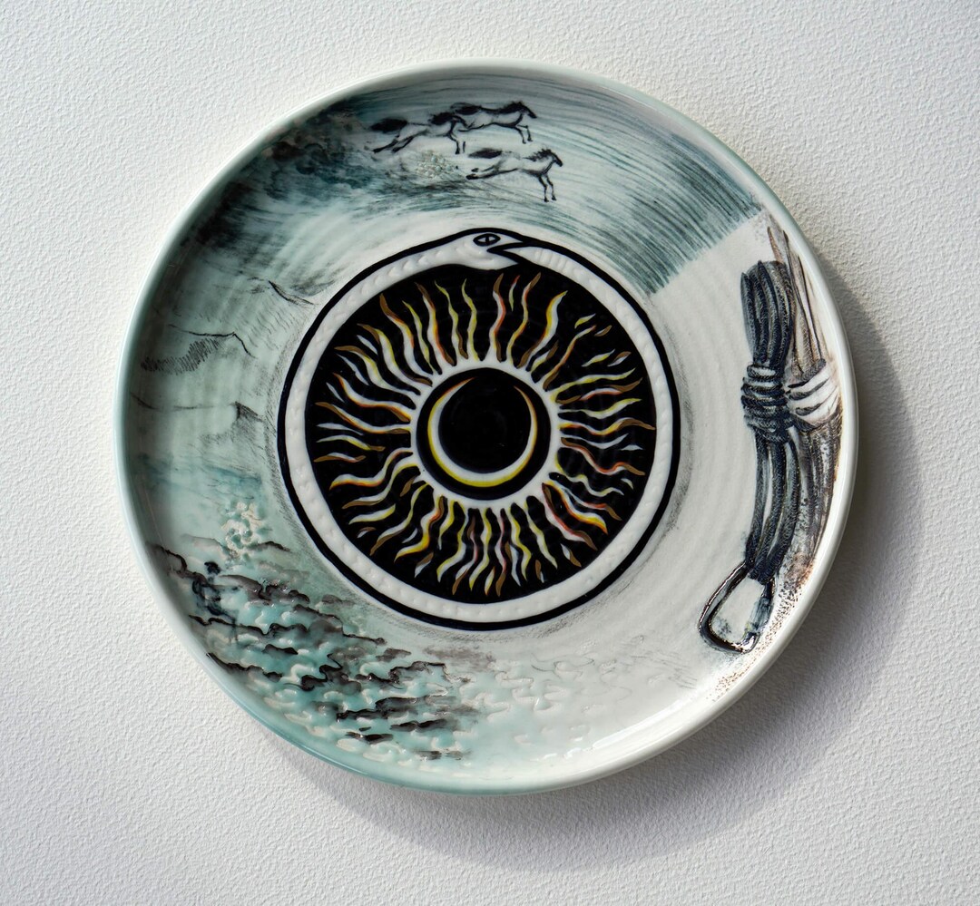 Air and Water, Hand-painted Porcelain Plate, Adventurer's Plate ...