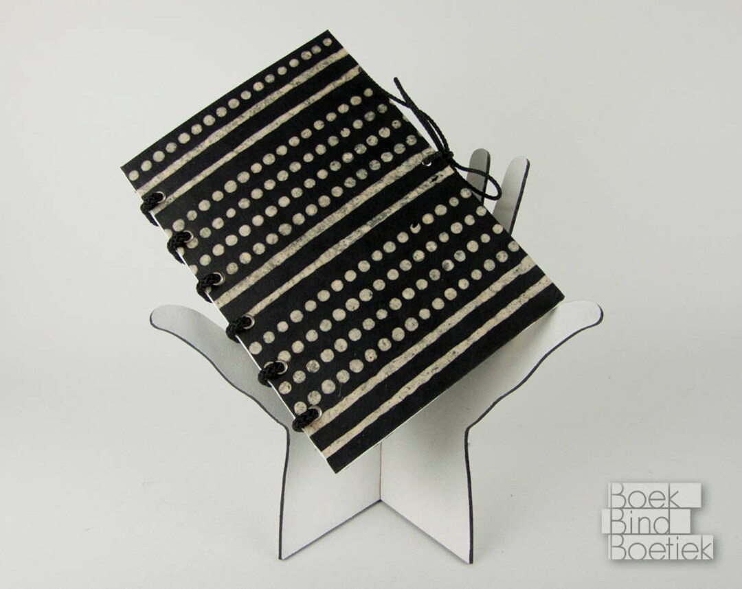 Bound-on-cord Notebooks Black Dots and Stripes - Etsy