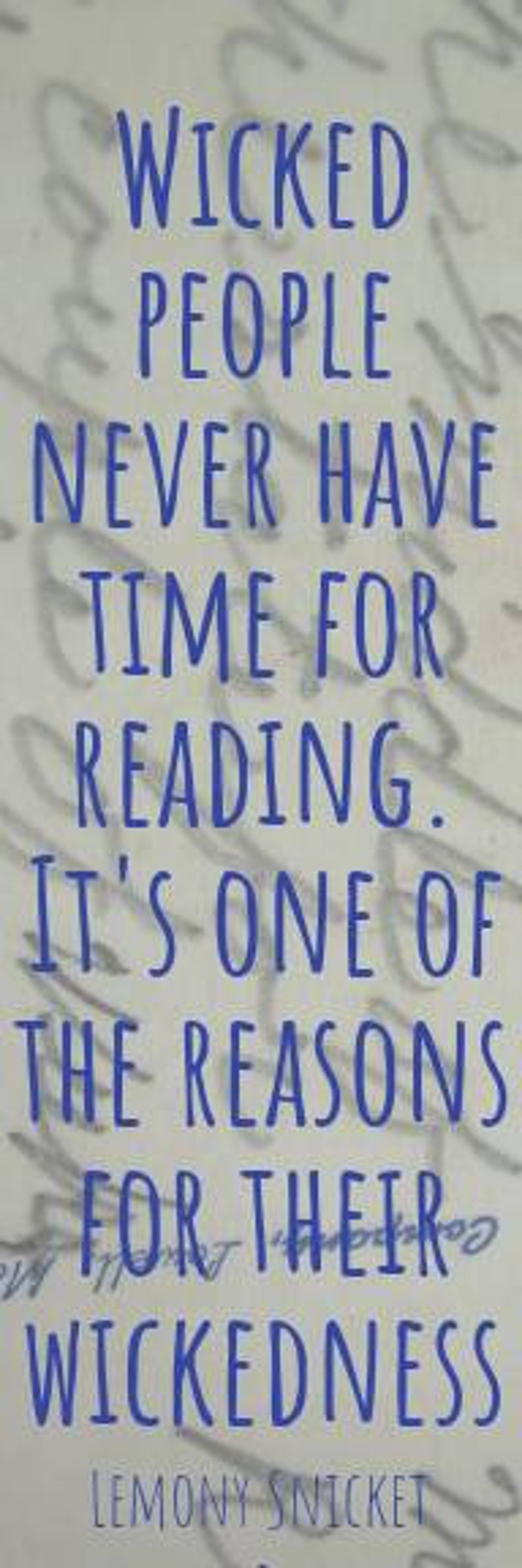 Laminated Bookmarks With Lemony Snicket Quotations - Etsy