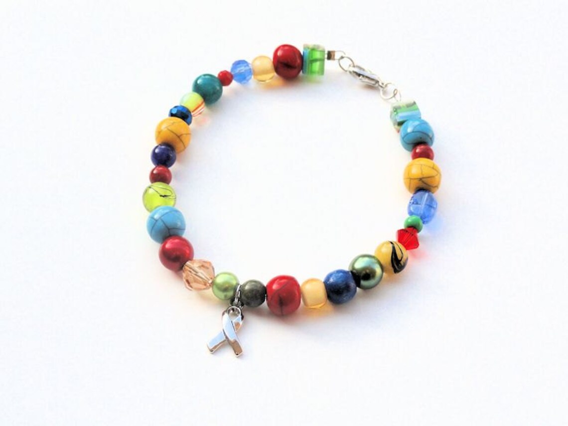 Autism Awareness Bracelet Support ASD Resin Beads Lampwork - Etsy New ...
