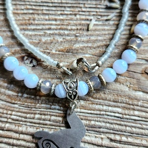 Sea Turtle Necklace, Sea Turtle Pendant, Blue Lace Agate, Labradorite ...