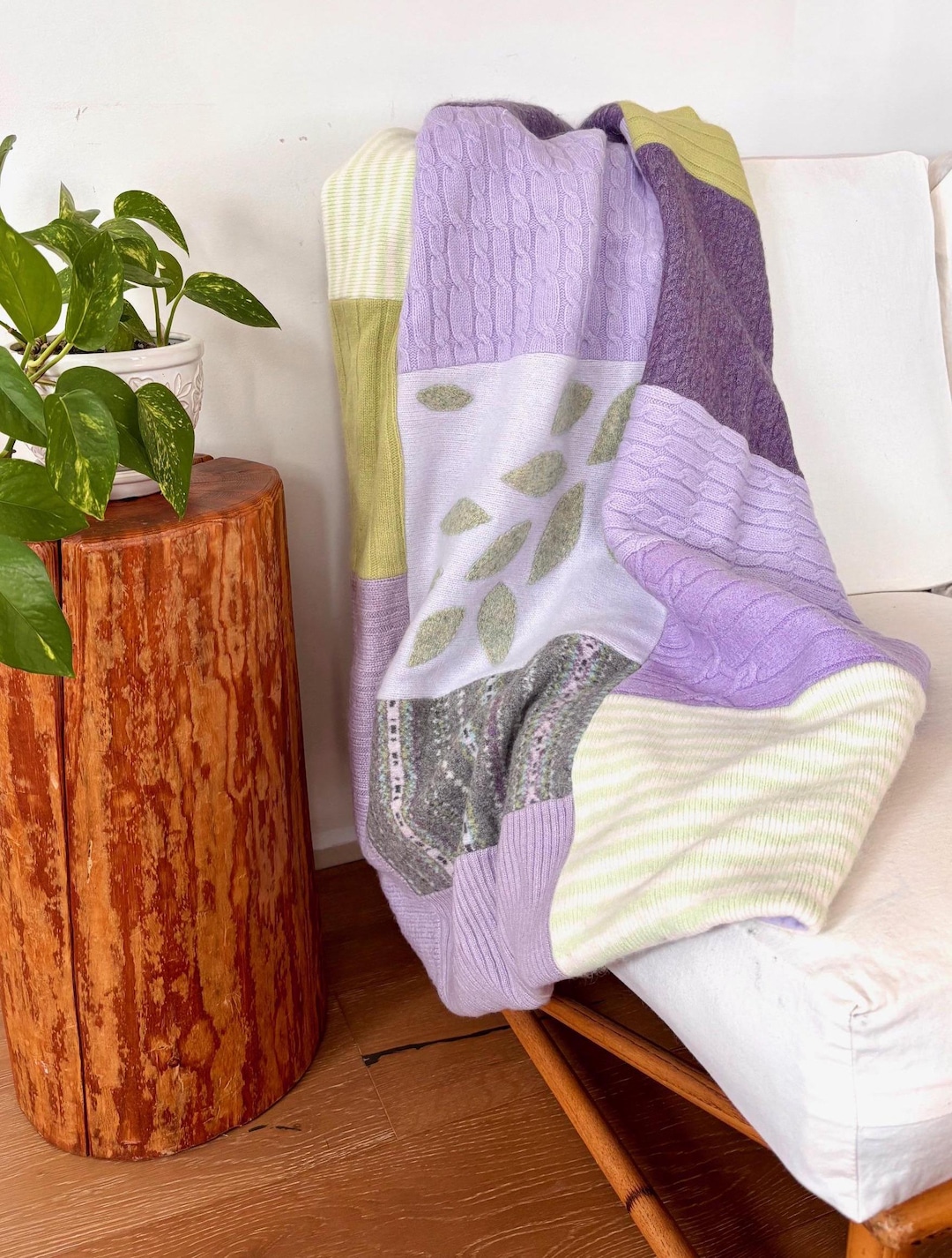 Upcycled Wool Blanket, Patchwork Lap Throw, Baby Blanket, Hand Made ...