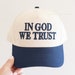 In God We Trust Hat | Navy & off White | Unisex Cap | Adjustable ...
