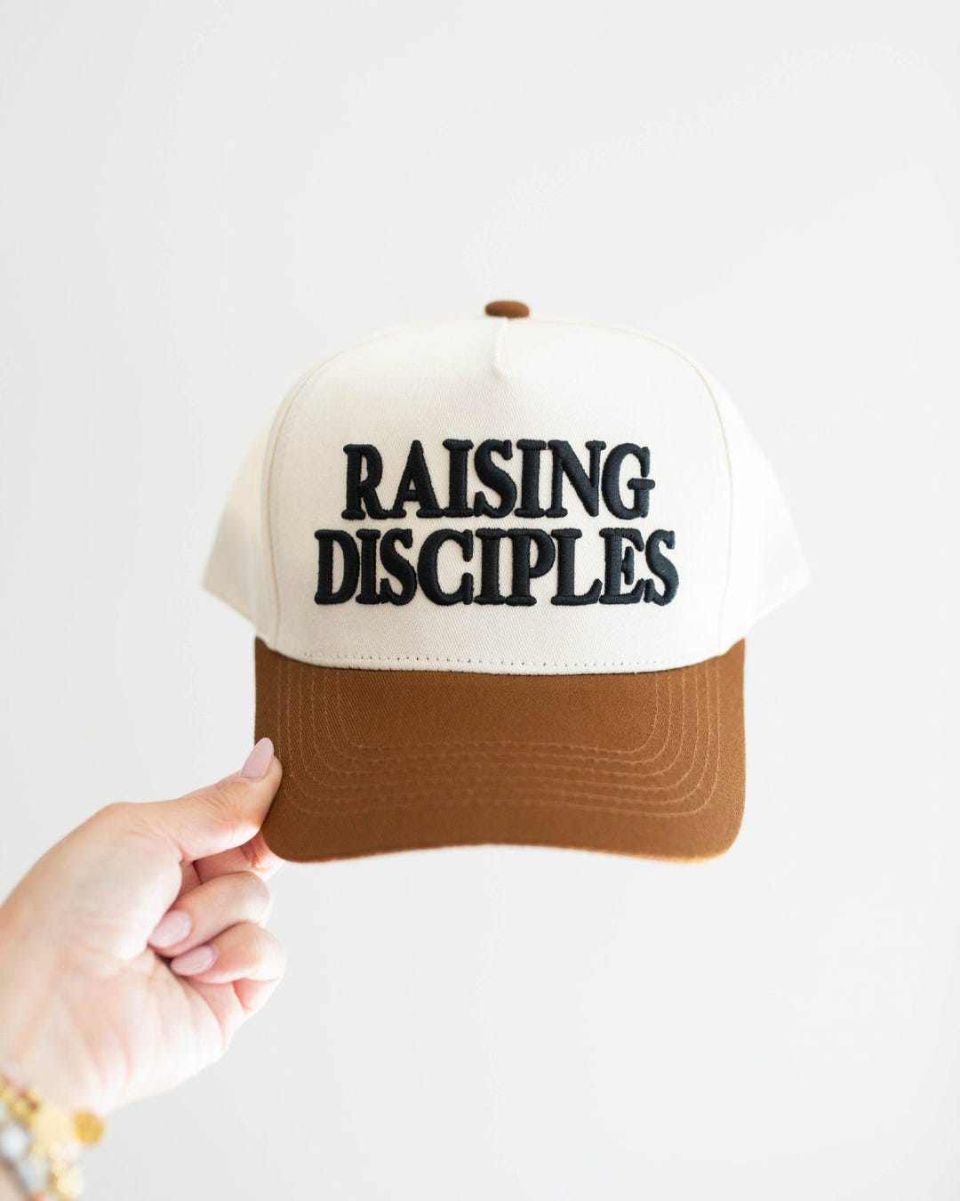 Raising Disciples Hat Brown & Black | Adjustable | Christian Hat | Jesus Trucker Hat | Mom Gift ...