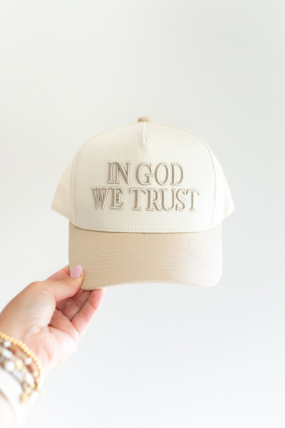 In God We Trust Hat | off White & Khaki | Unisex Cap | Adjustable ...