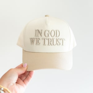 In God We Trust Hat | off White & Khaki | Unisex Cap | Adjustable ...