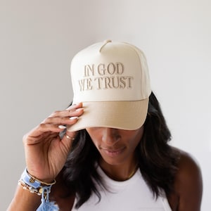 In God We Trust Hat | off White & Khaki | Unisex Cap | Adjustable ...