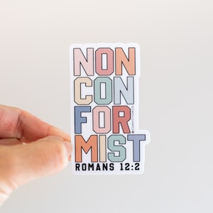 NONCONFORMIST ROMANS 12:2 Sticker | Bible Verse Sticker | Laptop Decals ...
