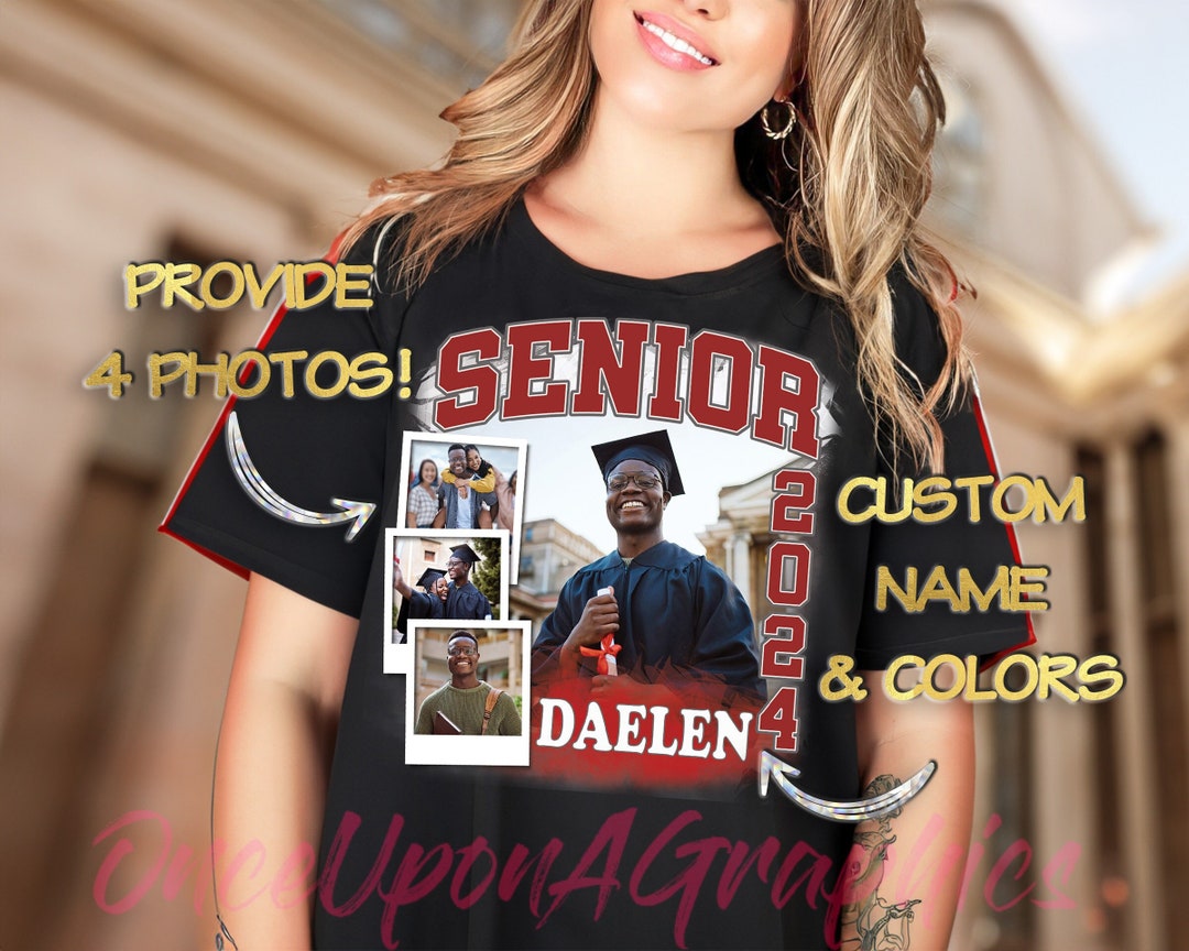 Custom Senior Shirt, Personalized Senior Photo PNG for Shirt, Customize ...