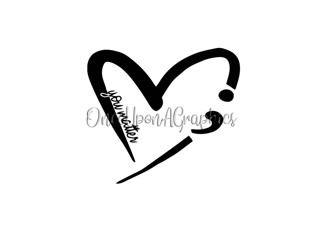 Semicolon Heart 'you Matter' Design, Suicide Awareness SVG PNG (digital ...