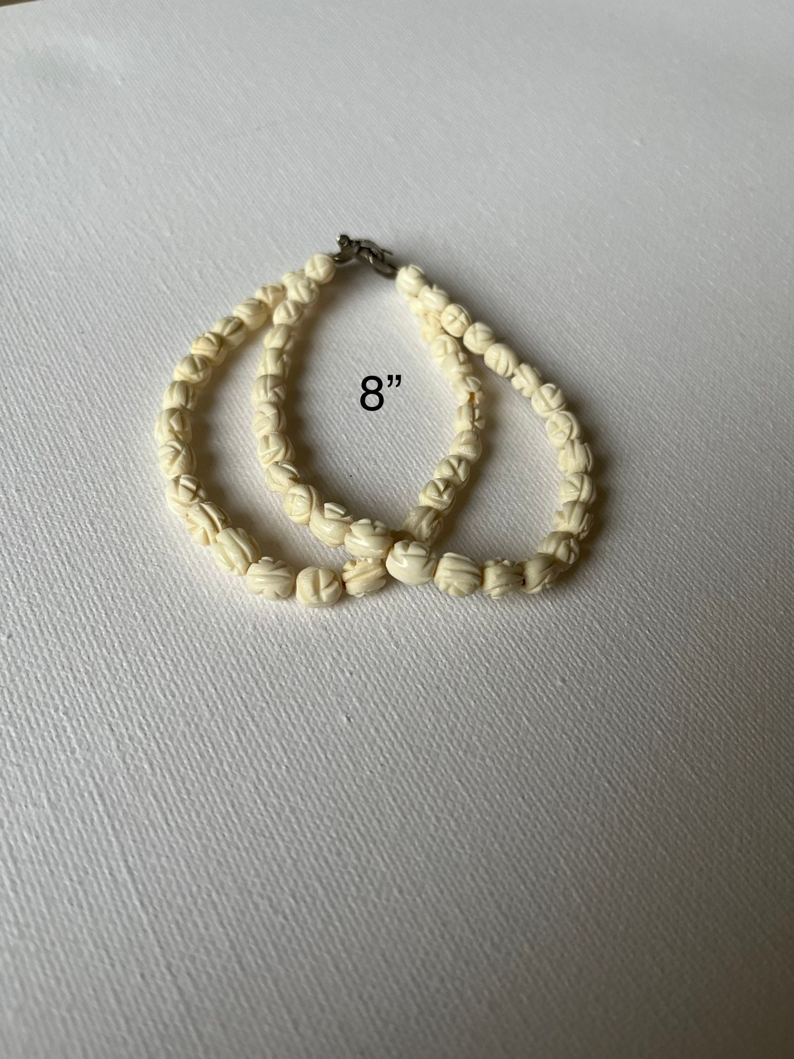 Vintage Bone Rose Bead Necklace With Matching Rose Bead Bracelet - Etsy