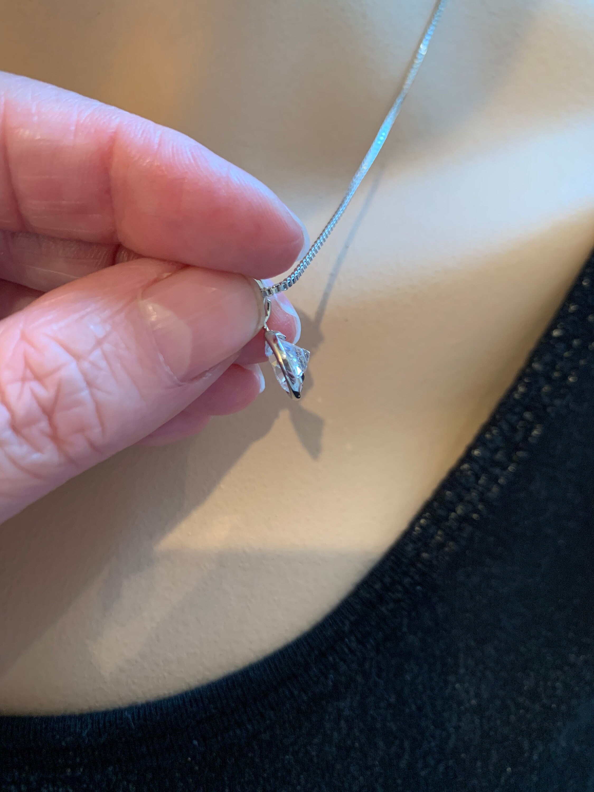 Floating Crystal Necklace Floating Diamond Necklace - Etsy