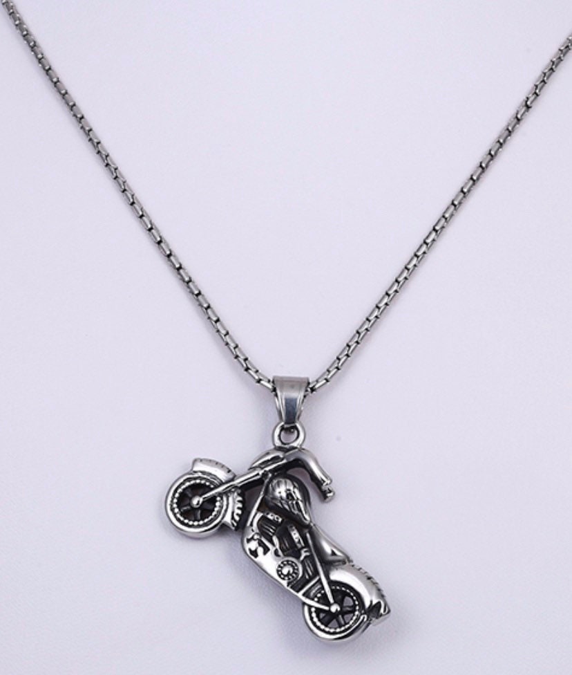 Heavy Biker Pendant // Motorcycle Jewelry // Stainless Steel - Etsy New ...