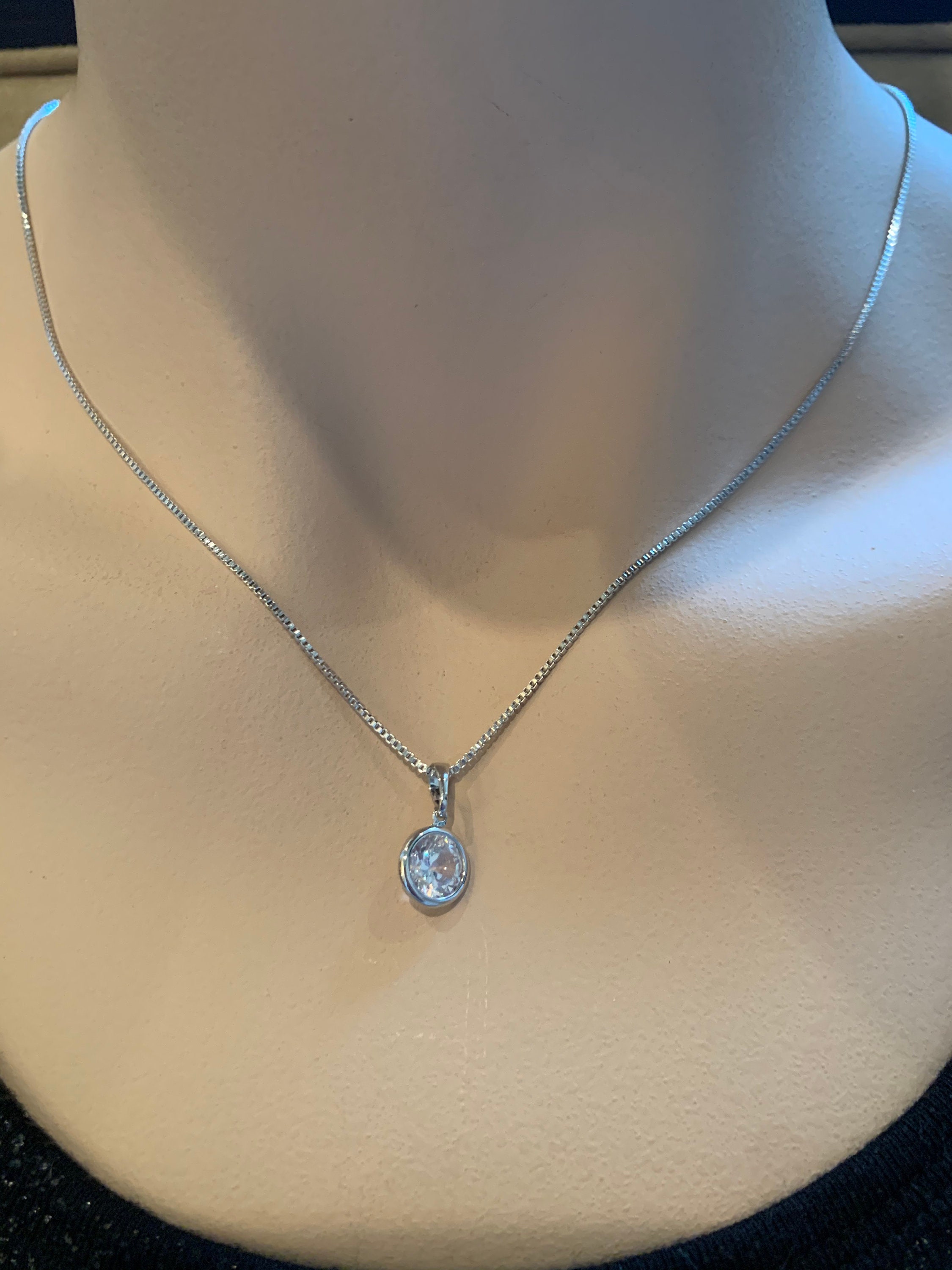 Floating Crystal Necklace, Floating Diamond Necklace, Solitaire Diamond ...
