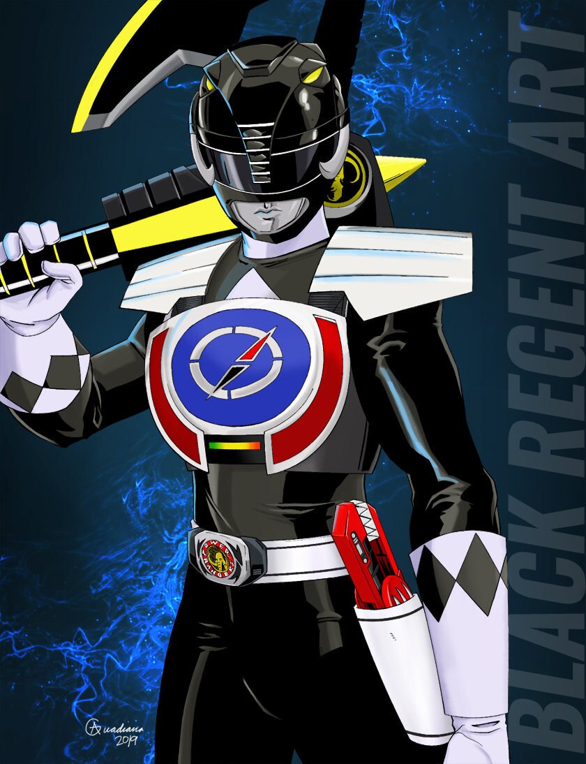 MMPR Black Ranger Digital Painting Art Print - Etsy