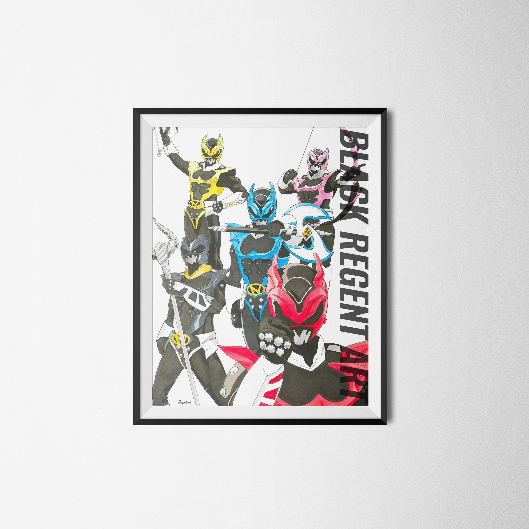 Psycho Rangers Watercolor Art Print - Etsy