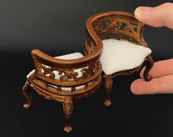 Victorian Tête-à-tête Bench Conversation Courting Bench, Kissing Bench ...