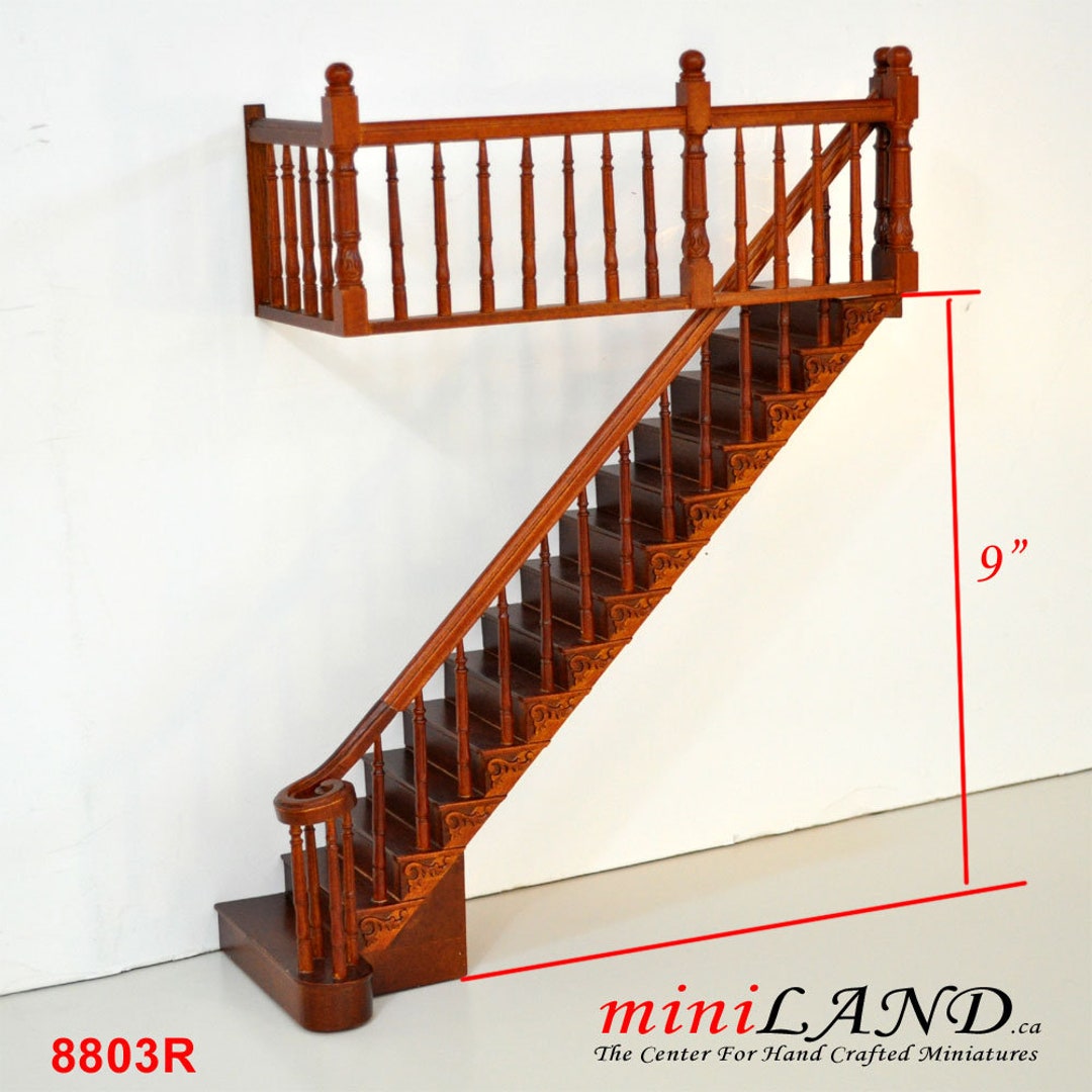 RIGHT Quality Staircase Set With Railings 1:12 Scale for 9"-10 ...