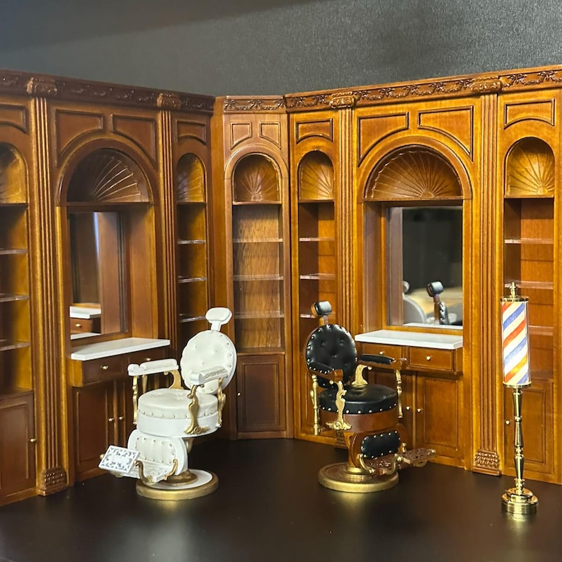Barber Shop Hair Salon 1:12 Scale Dollhouse Miniatures - Etsy