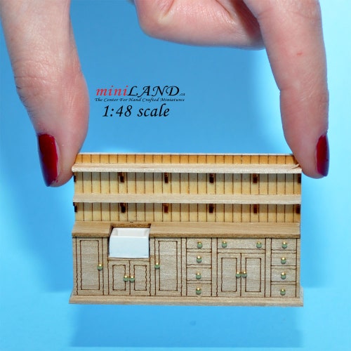 1:48 1/4 Quarter Scale Kitchen Unit W/ Shelves Sink - Etsy