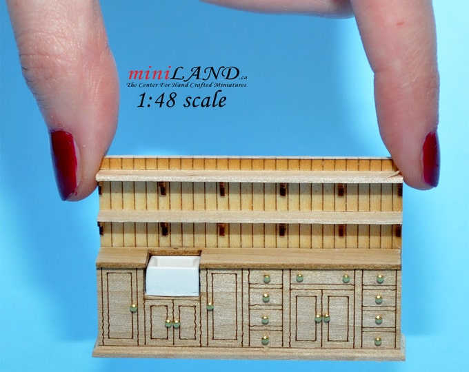 1:48 1/4 Quarter Scale Kitchen Unit W/ Shelves Sink - Etsy