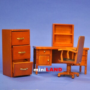 Modern Office Room Set 4 Pcs 1:12 Scale for Dollhouse Miniatures WN ...