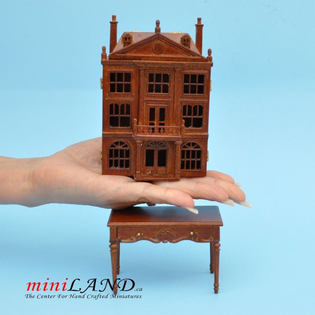 Colonial Dollhouse for Dollhouse With Table WALNUT 1:144 Miniature ...
