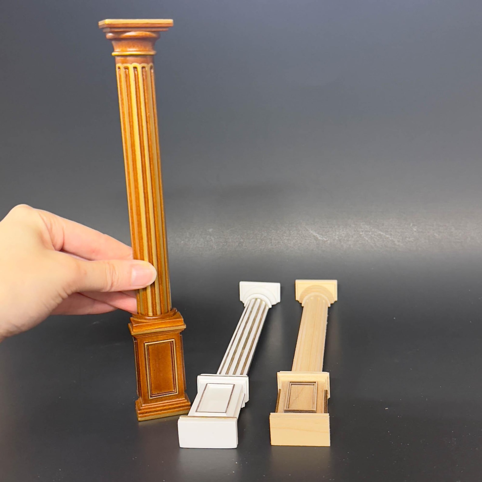 Miniature Quality Half Round Column Fit Ceiling Height 4"-10 ...