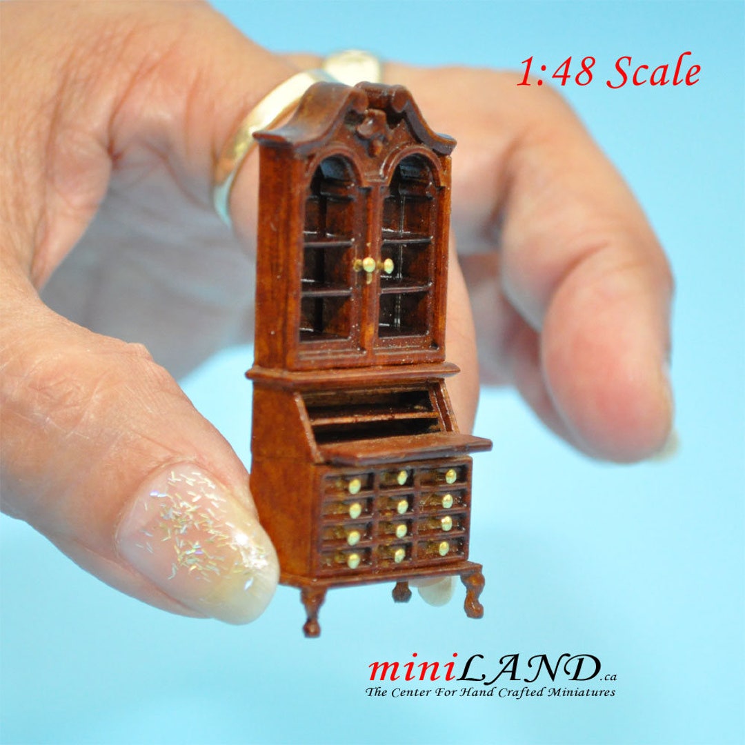 1:48 1/4" Quarter Scale Blockfront Secretary Office Desk Top Quality ...