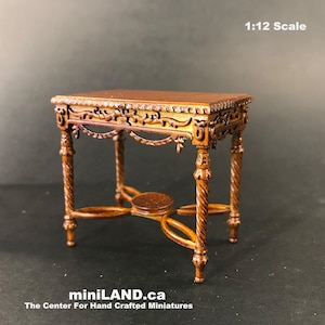 Victorian Ornate Side Table for Dollhouse Miniature 1:12 WN or MH Color ...