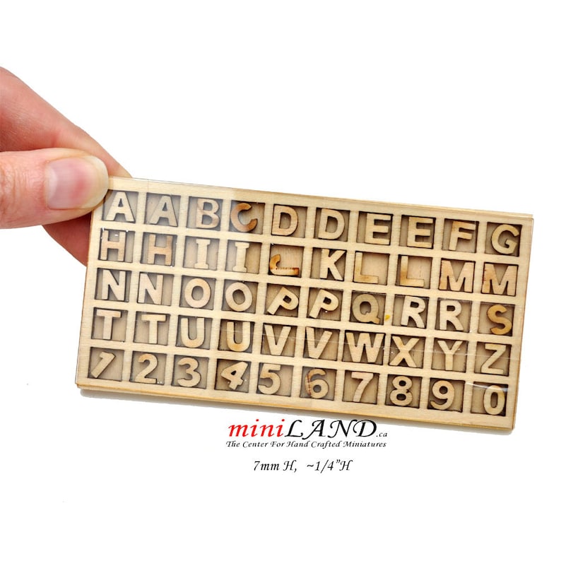 Carved Craft Wooden Laser Cut Miniature 50pcs Letters and Numbers 7mmh ...