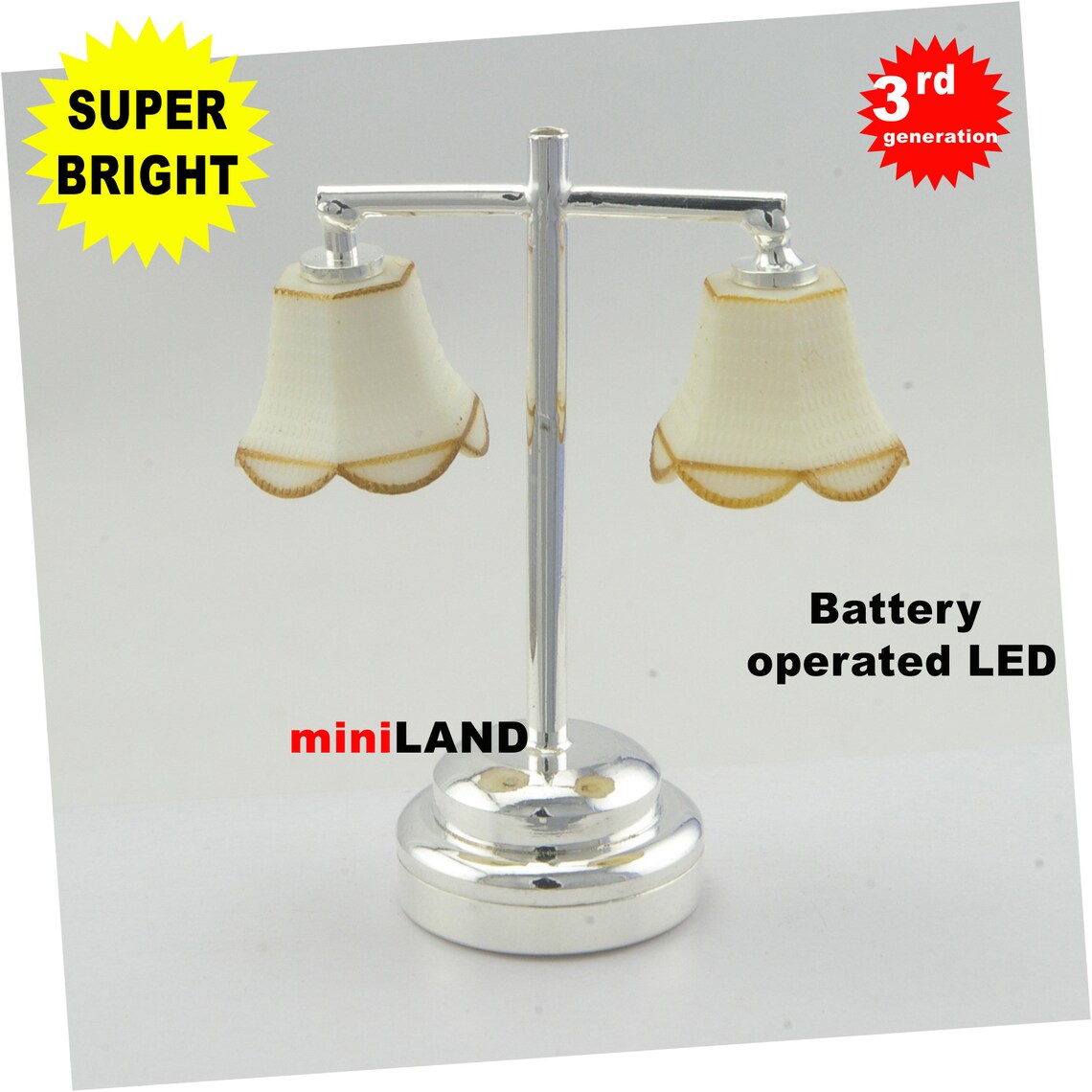 Silver Modern Table Lamp LED Super Bright With On/off Switch - Etsy