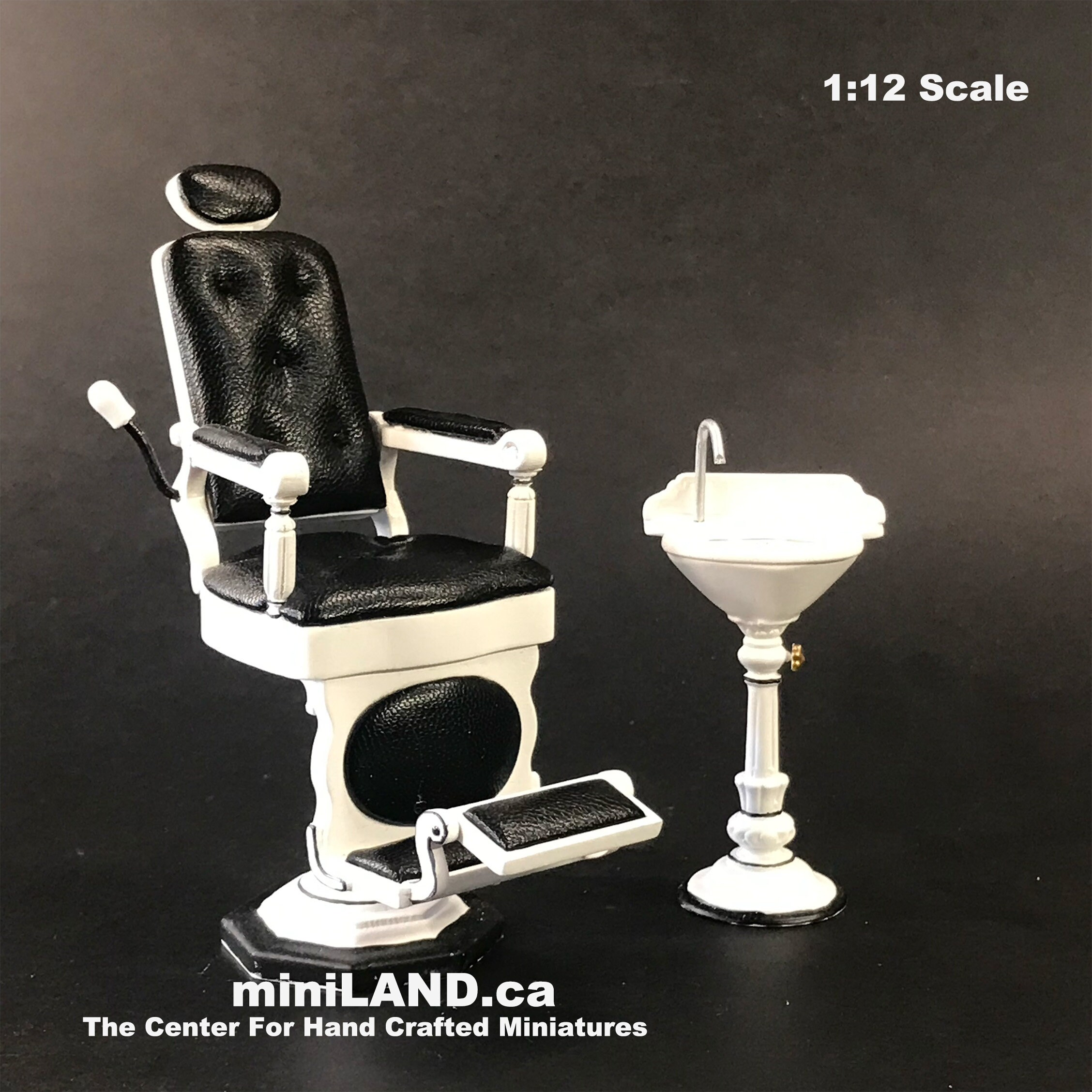 Dentist Clinic Dollhouse Miniature 1:12 Quality Wood White Chair Barber ...