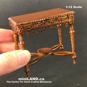 Victorian Ornate Side Table for Dollhouse Miniature 1:12 WN or MH Color ...