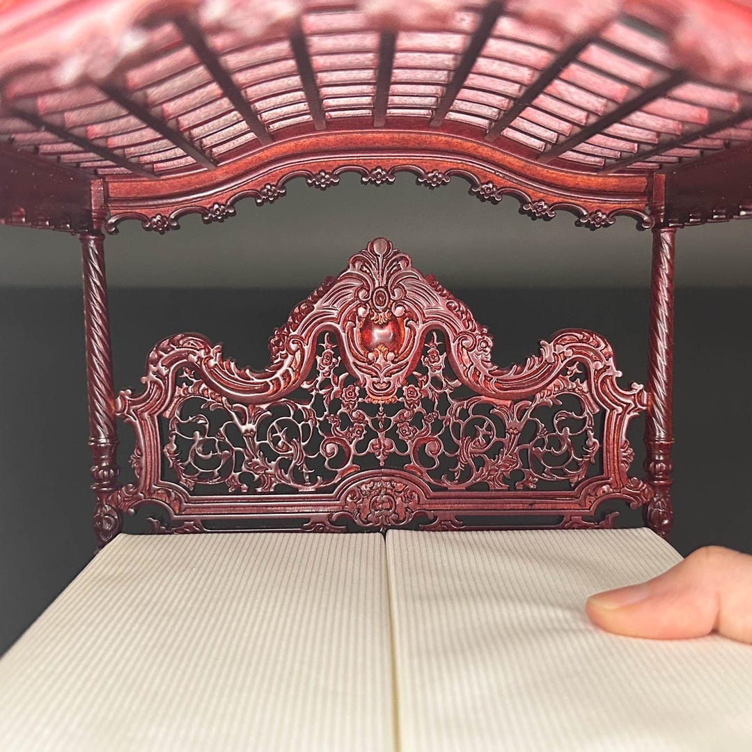A Miniature Masterpiece King-size Wooden Baroque Carved Mahogany ...