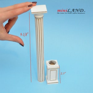 Quality WHITE GPB Round Column 410 Telescopic, Wood for 1:12 Dollhouse ...