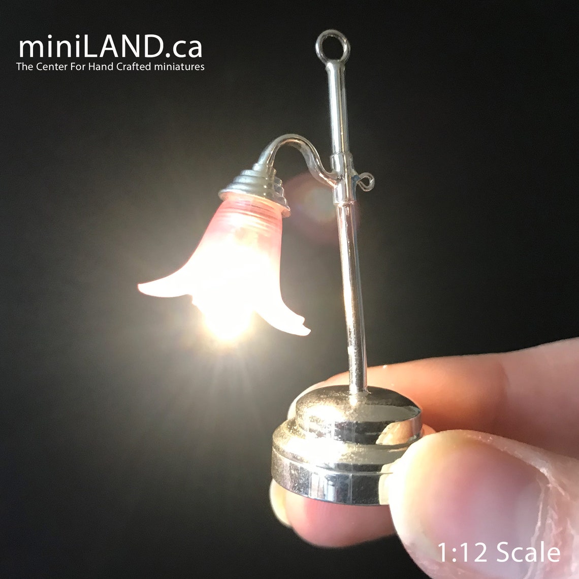 Silver Table Lamp tulip pink LED Super bright with On/off | Etsy