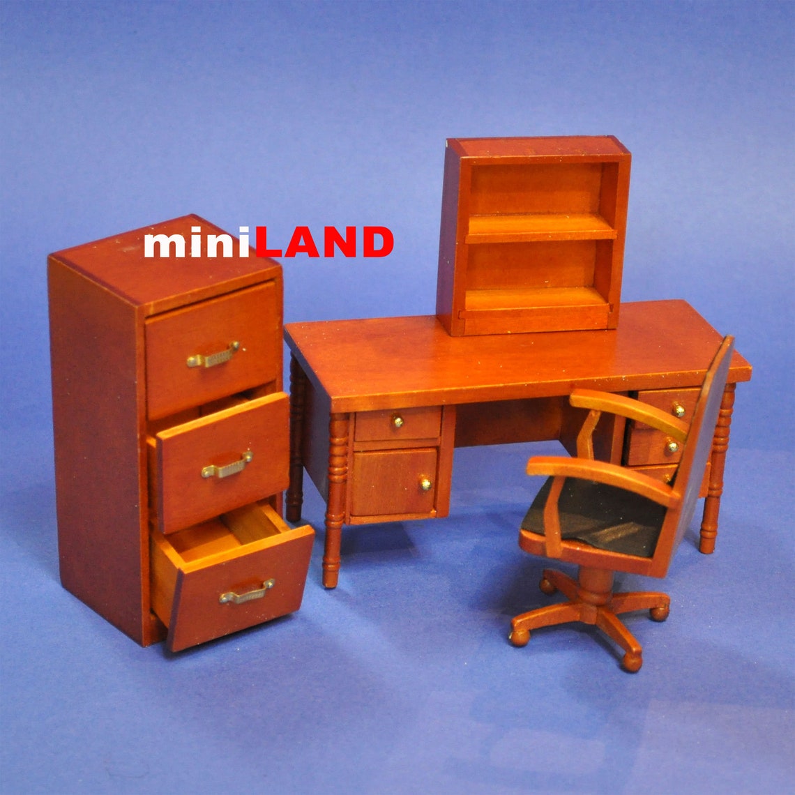 Modern Office Room Set 4 Pcs 1:12 Scale for Dollhouse Miniatures WN ...