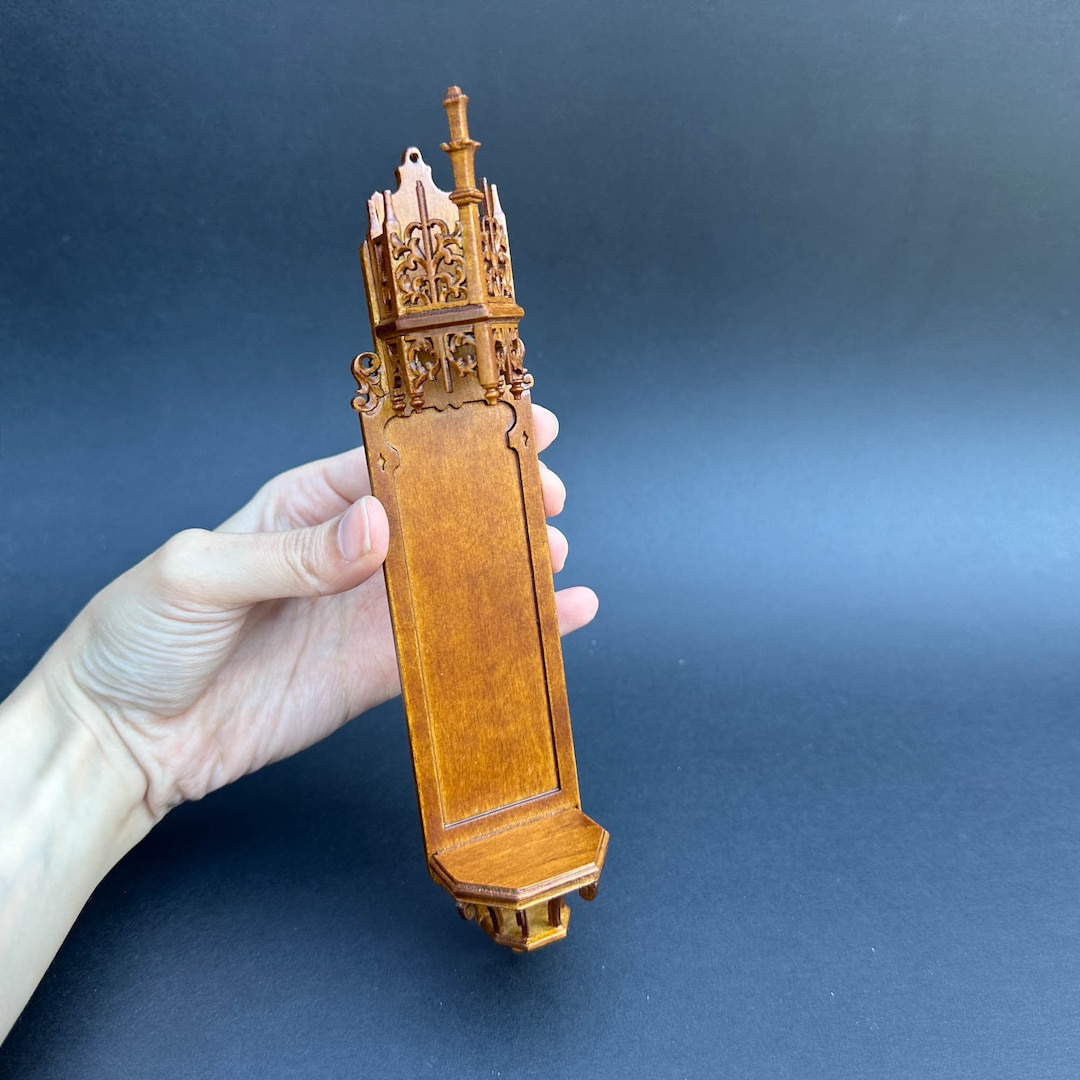 A Niche for a Statue Walnut or Mahogany Stain Wooden Gothic 1:12 or 1/6 ...