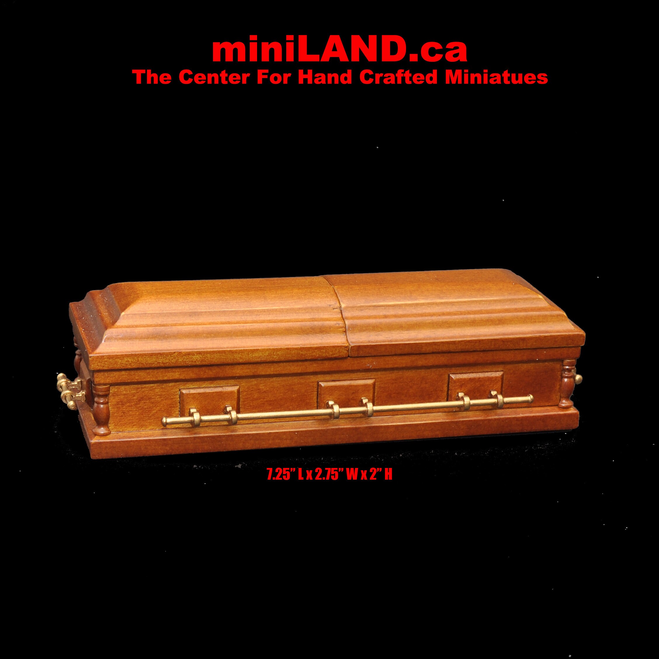 1:12 Wooden Miniature Coffin Casket WALNUT Color for Dollhouse Funeral ...