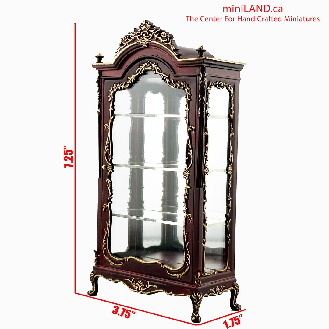 Victorian Showcase Curio Cabinet Display Escaparate Vitrine for 1:12 ...