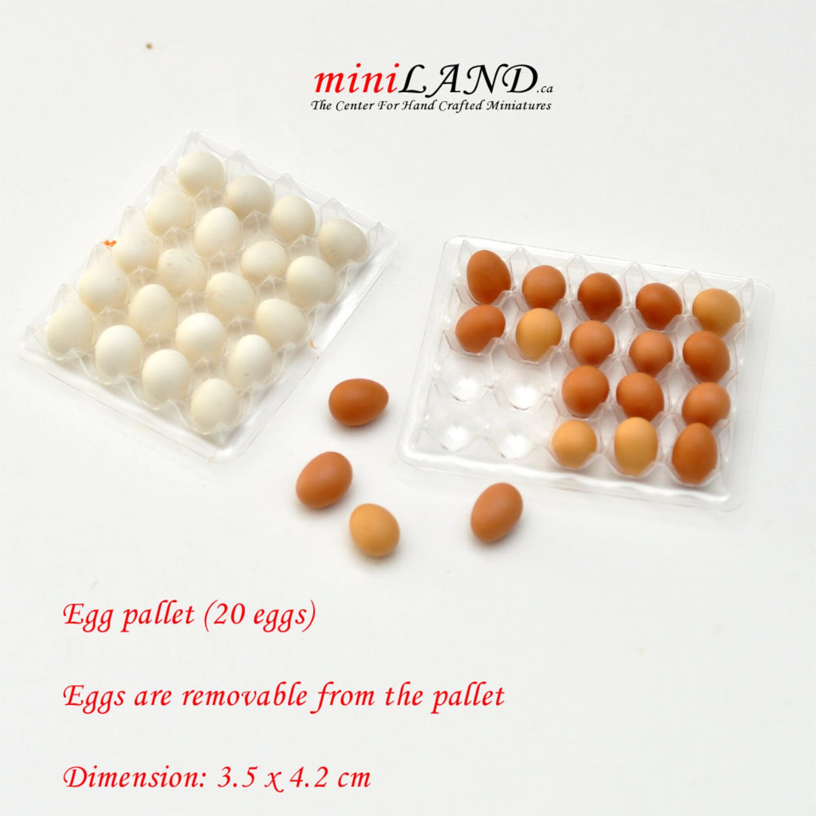 Egg Pallet With Loose Eggs for Dollhouse Miniature 1:12 Scale Brown or ...