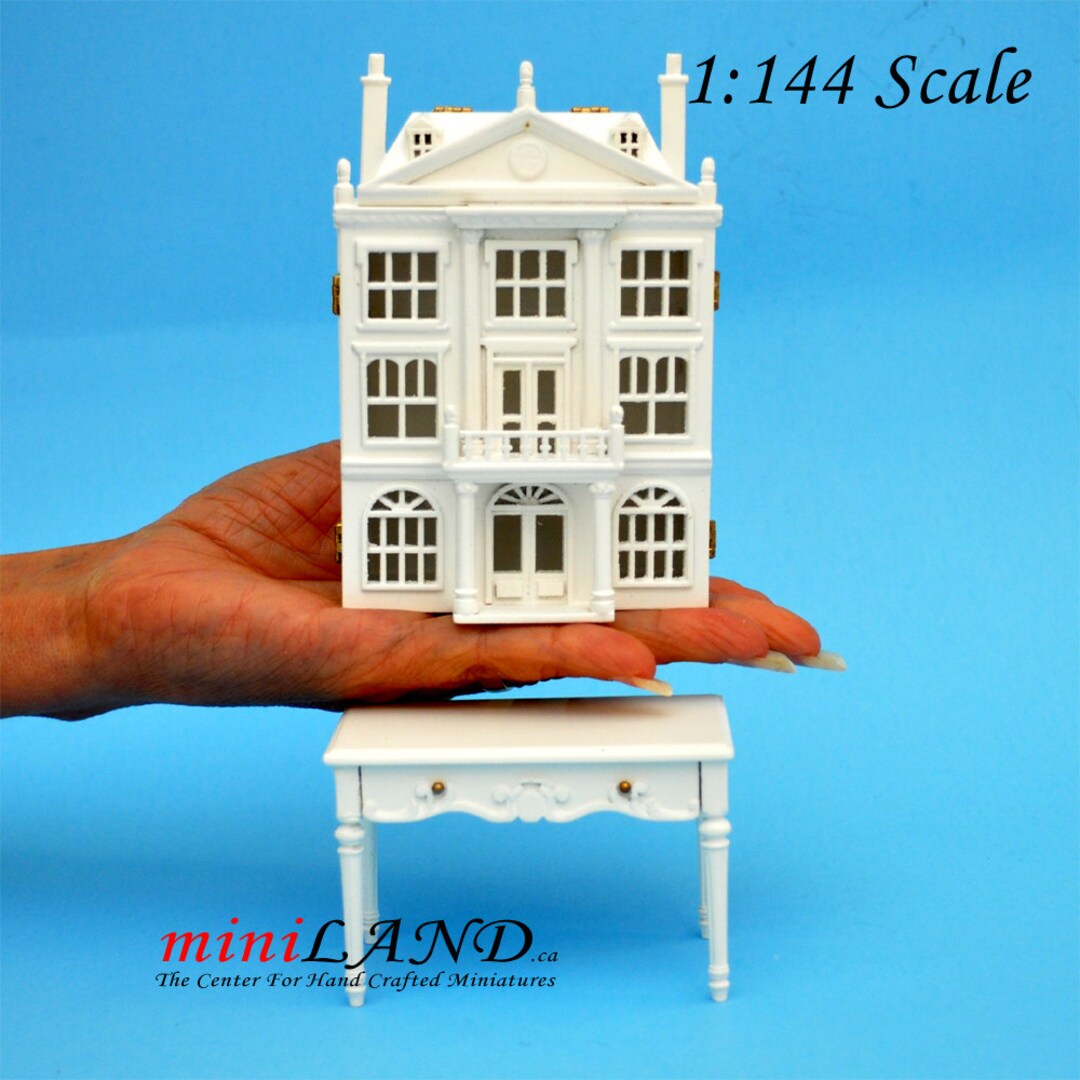 Colonial Dollhouse for Dollhouse With Table WHITE 1:144 Miniature House ...