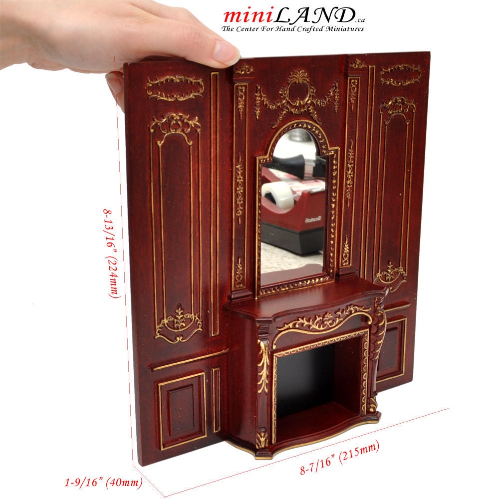 Fireplace Panel - Royal Paneling Line MH With Gold for 1:12 Dollhouse ...